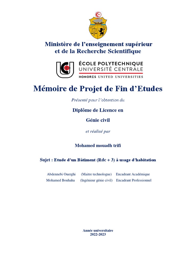 Page de Garde PFE Licence 2020 | PDF
