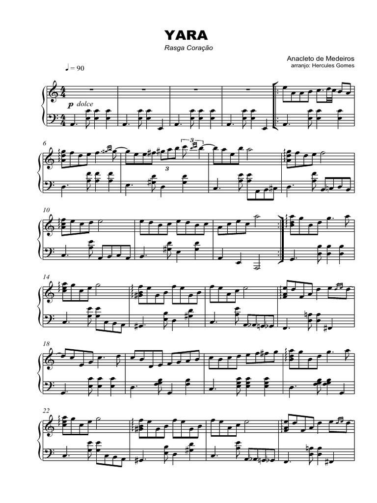 Yara Anacleto de Medeiros Arr. Hercules Gomes | PDF