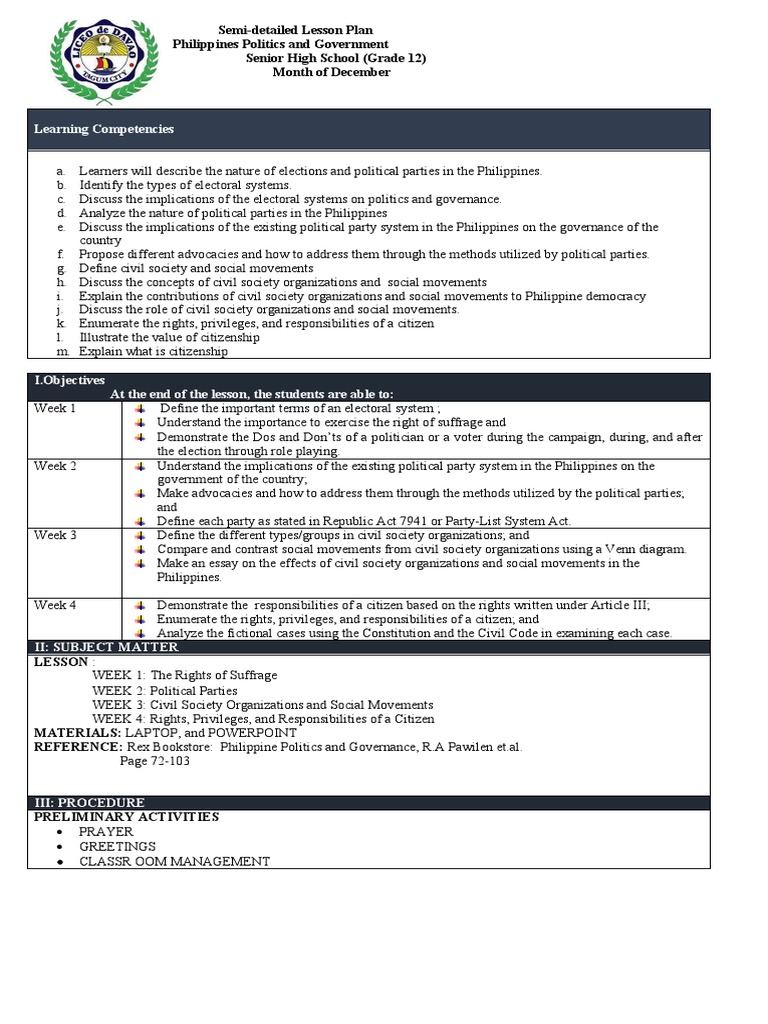 Lesson Plan PPG December | PDF | Elections | Citizenship