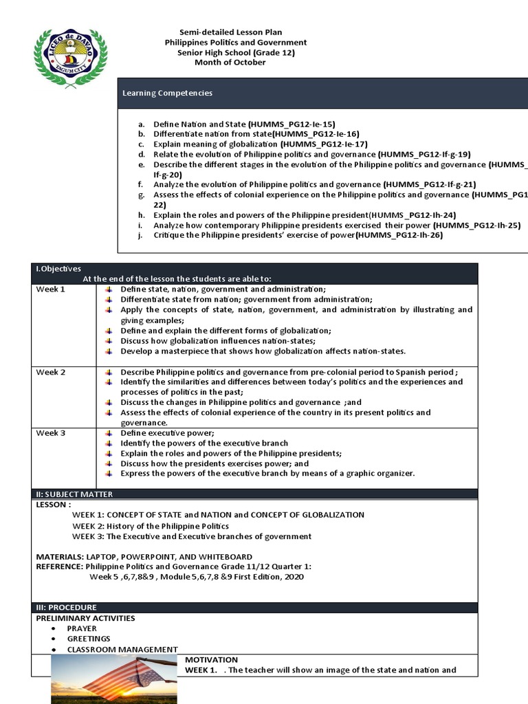 Lesson Plan PPG | PDF | Globalization | President Of The Philippines