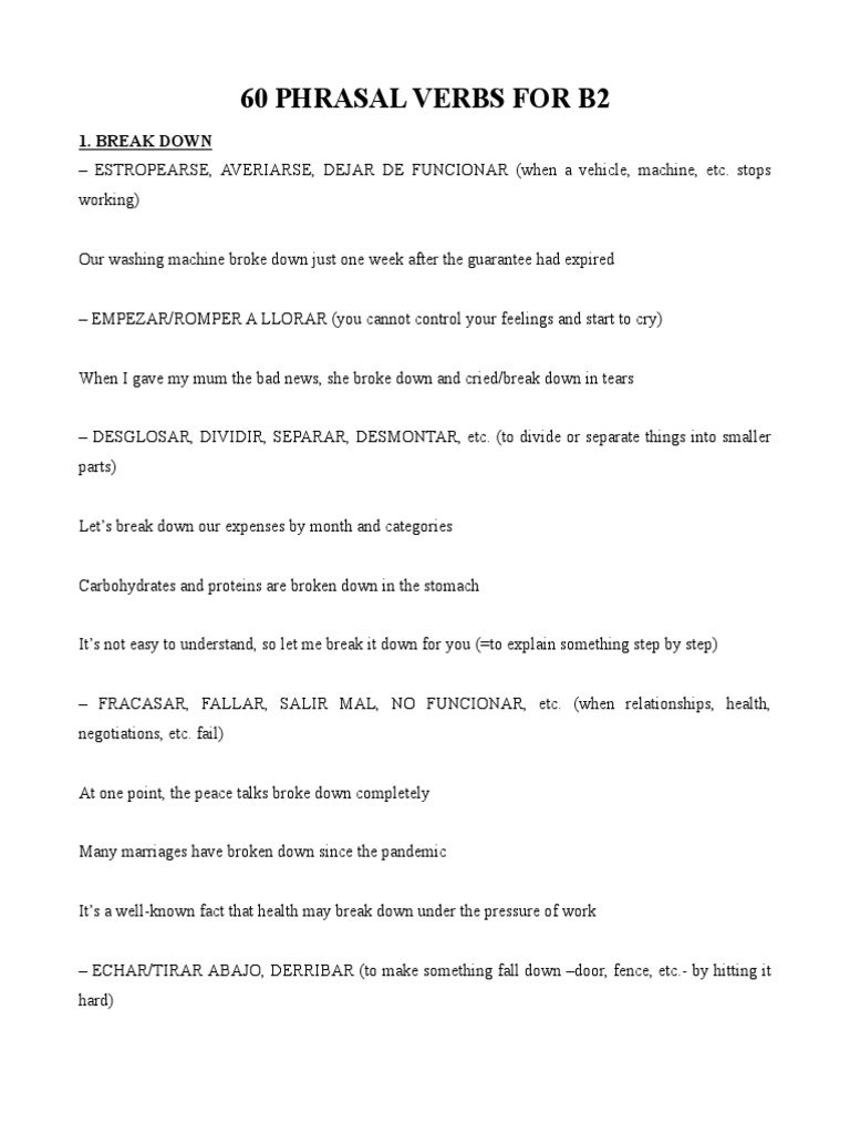 60 Phrasal Verbs b2 | PDF