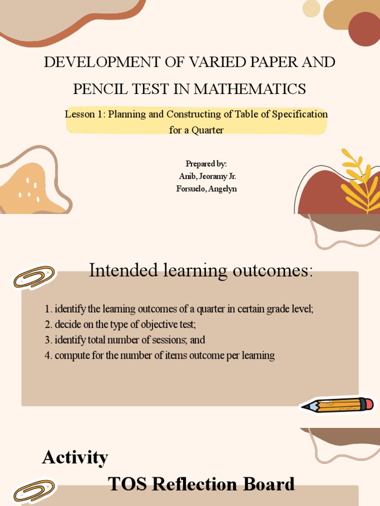 Varied Paper-Pencil Tests in Math | PDF | Educational Assessment | Triangle