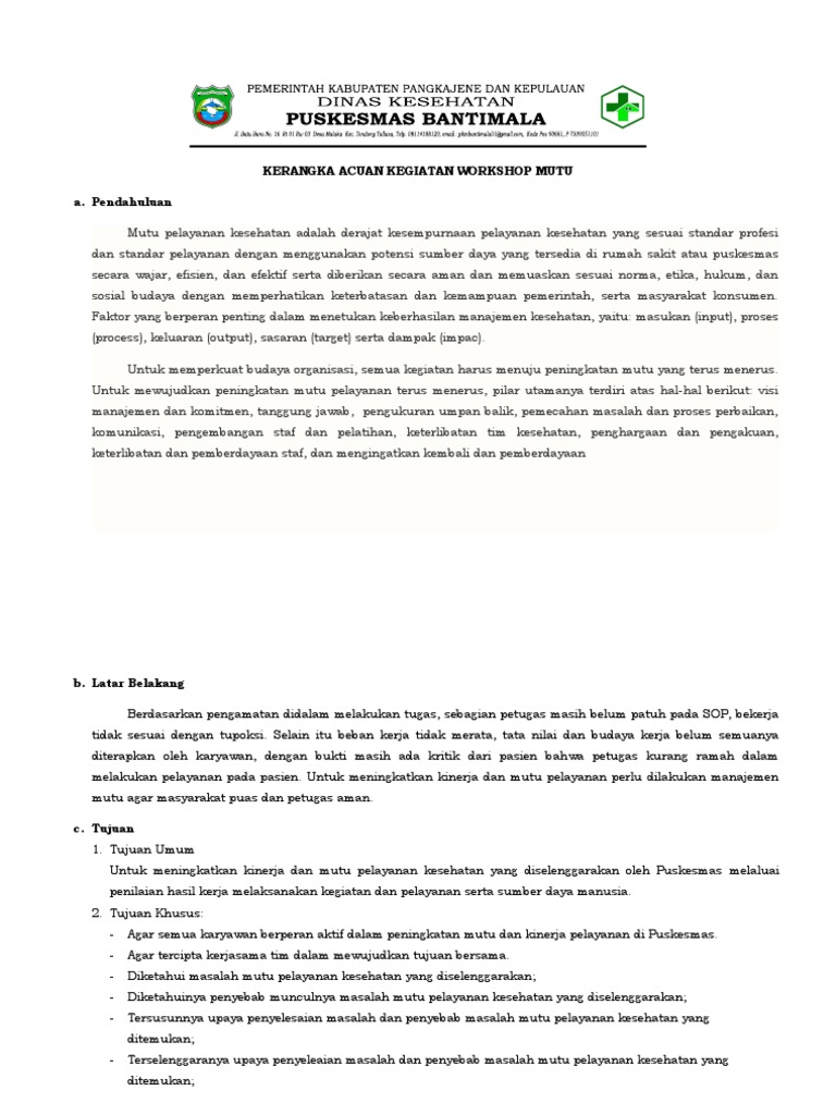 5422 Kak-Workshop-Mutu - EDIT | PDF