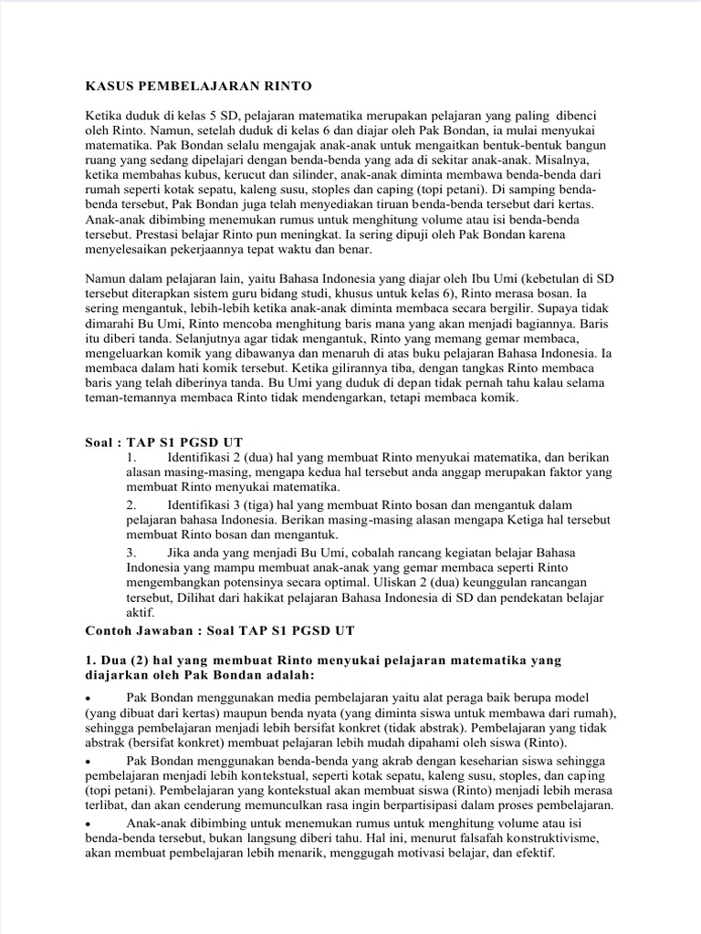 Rinto: Perjalanan Belajar Matematika dan Bahasa | PDF | Kajian Bahasa Asing