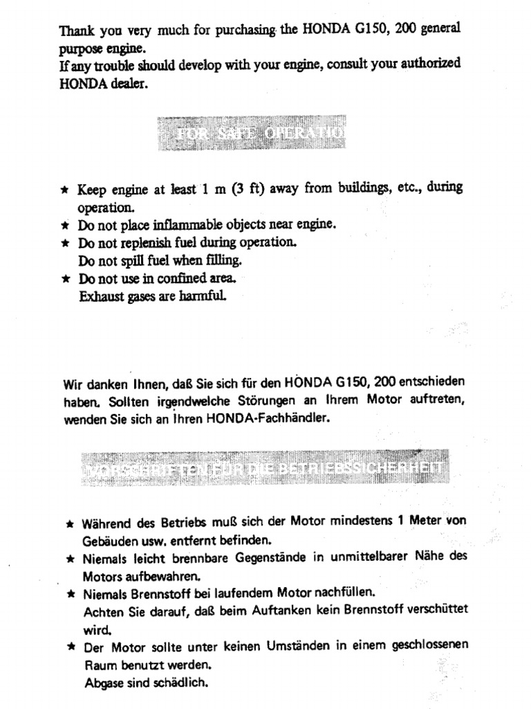 Manual Operario G150, G200 | PDF