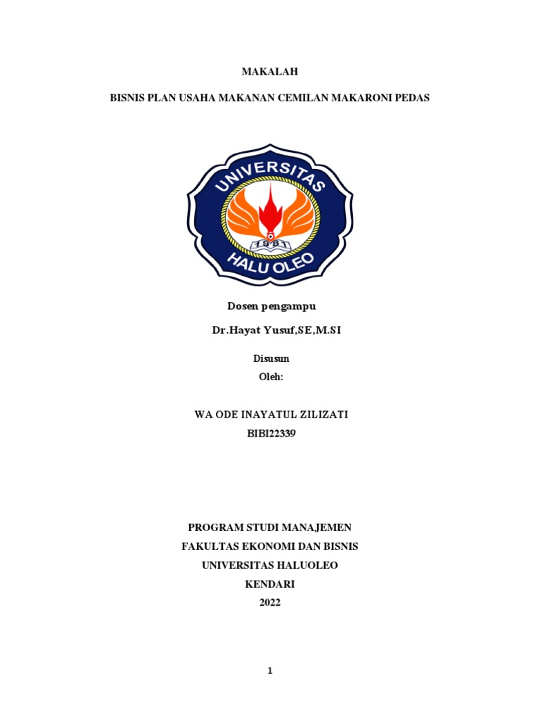 Makalah Makroni Pedas Makrani 1-1 | PDF | Karier & Perkembangan | Bisnis
