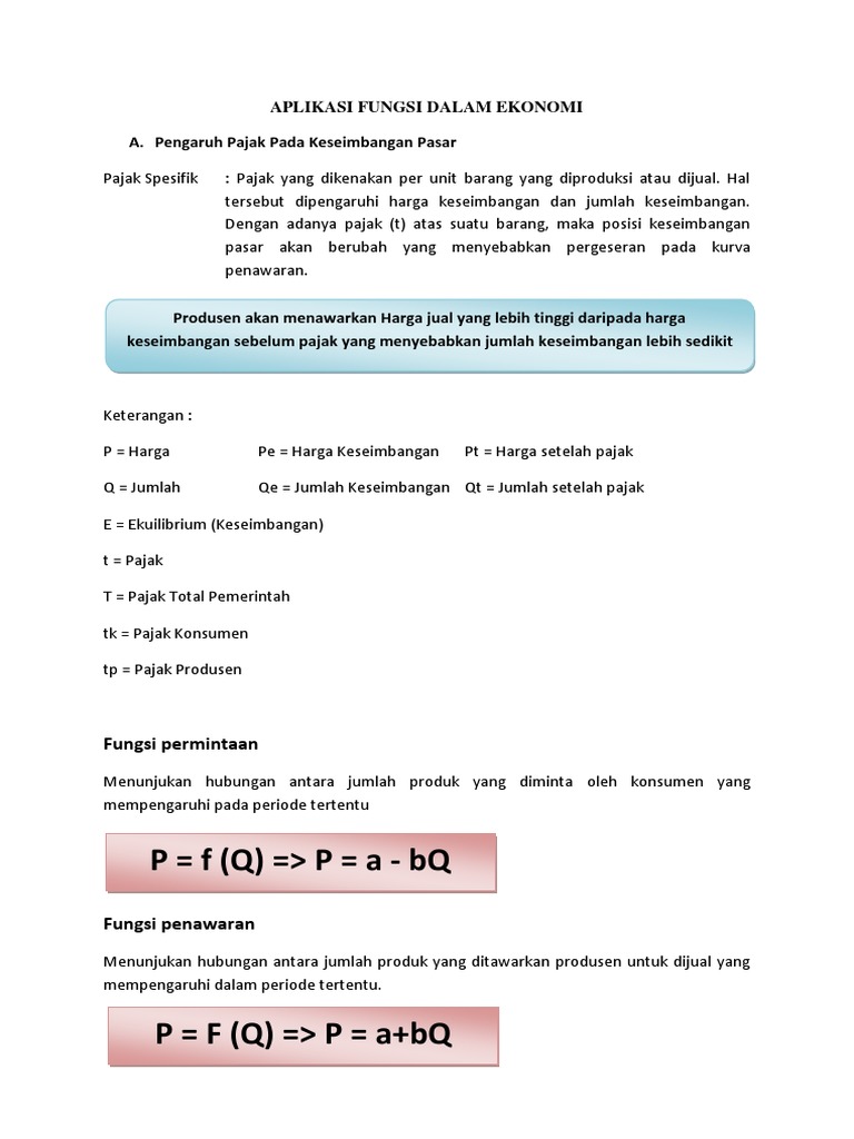 Pengaruh Pajak dan Subsidi pada Pasar | PDF