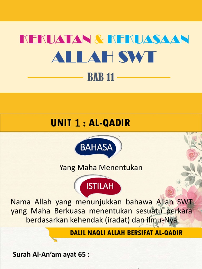 Bab 11 Kekuatan Dan Kekuasaan Allah SWT | PDF