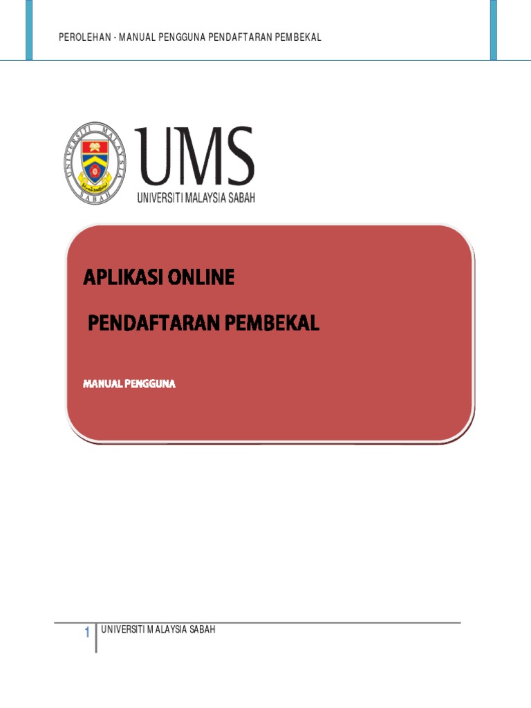 Manual Pendaftaran Pembekal | PDF