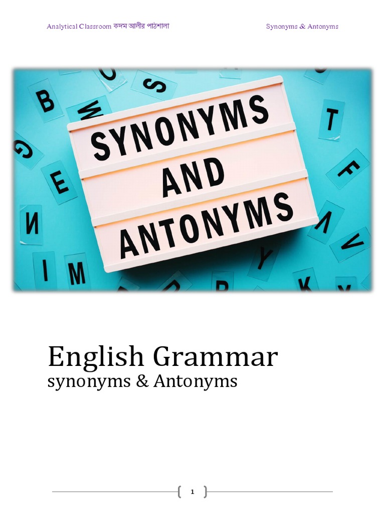 Synonyms & Antonyms | PDF