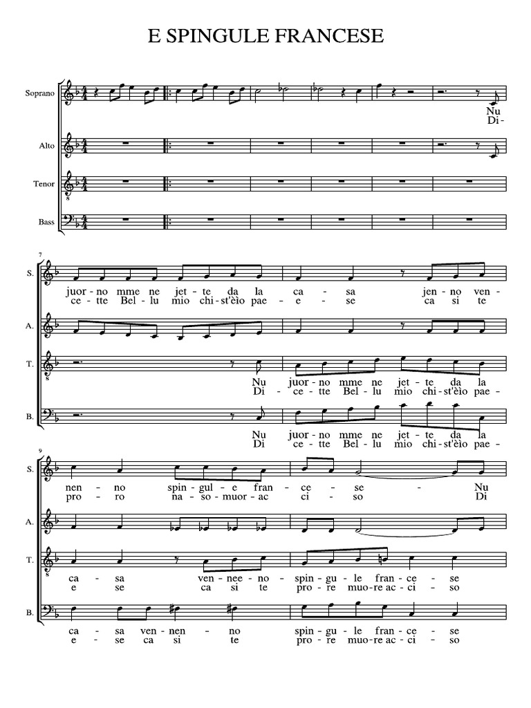 e Spingule Francesi Trascrizioni Corale | PDF