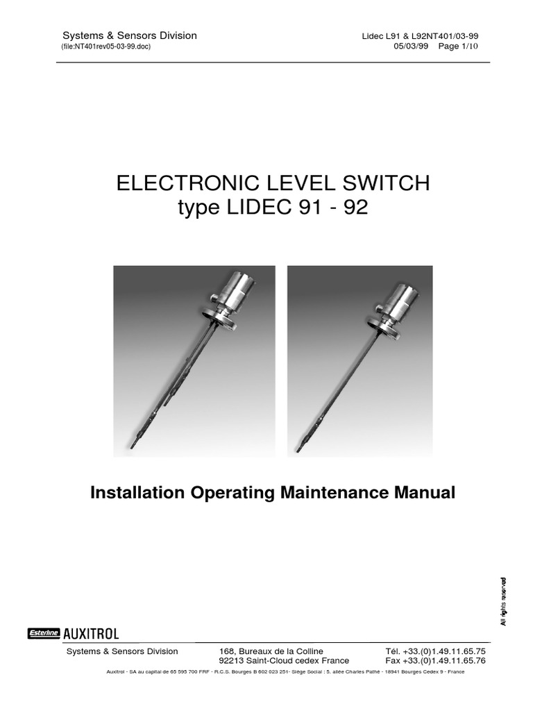Auxitrol-Lidec L91-L92 | PDF | Power Supply | Relay