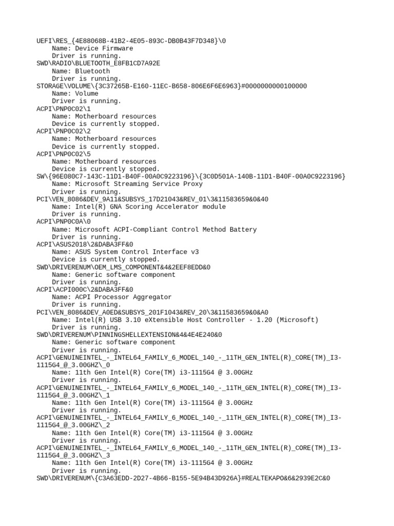 Devlist | PDF | Device Driver | Usb