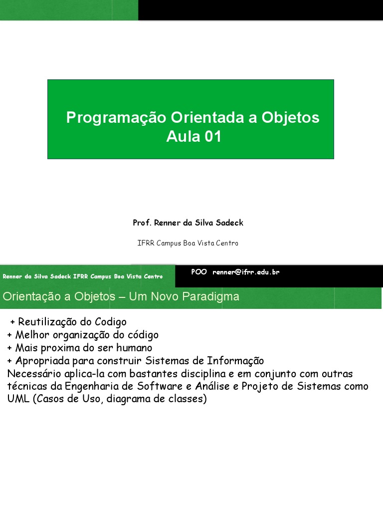 POO Aula 01 2023 | PDF