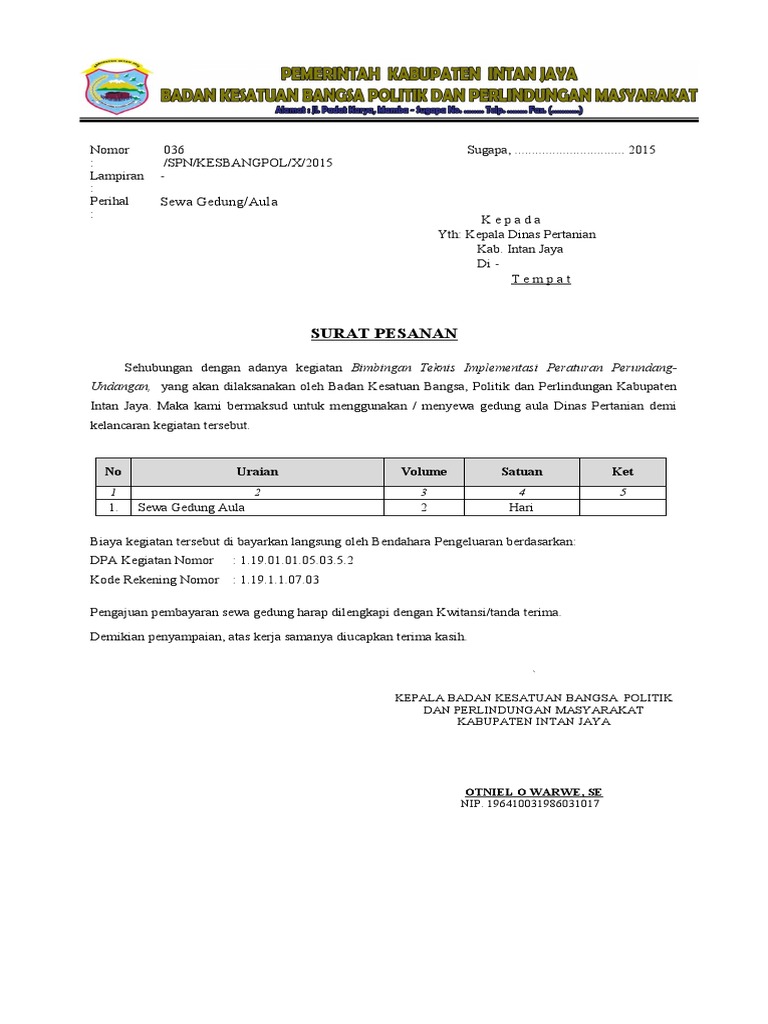 Surat Sewa Gedung | PDF