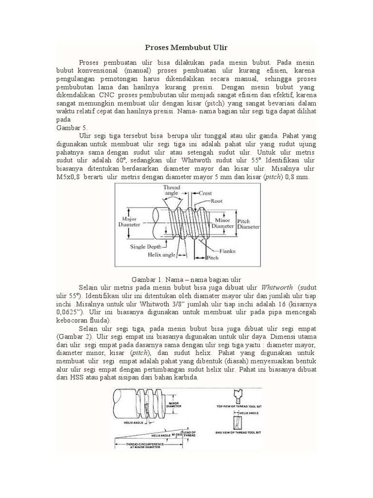 Proses Membubut Ulir | PDF