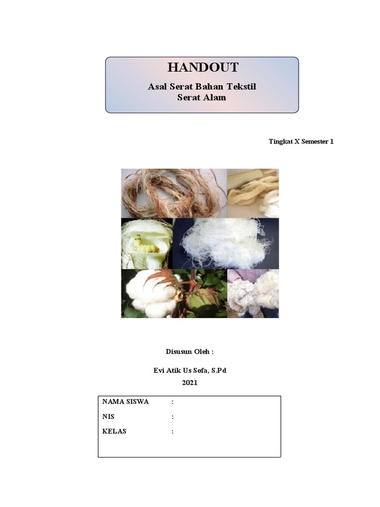 Asal Serat Bahan Tekstil untuk Siswa | PDF | Griya & Taman