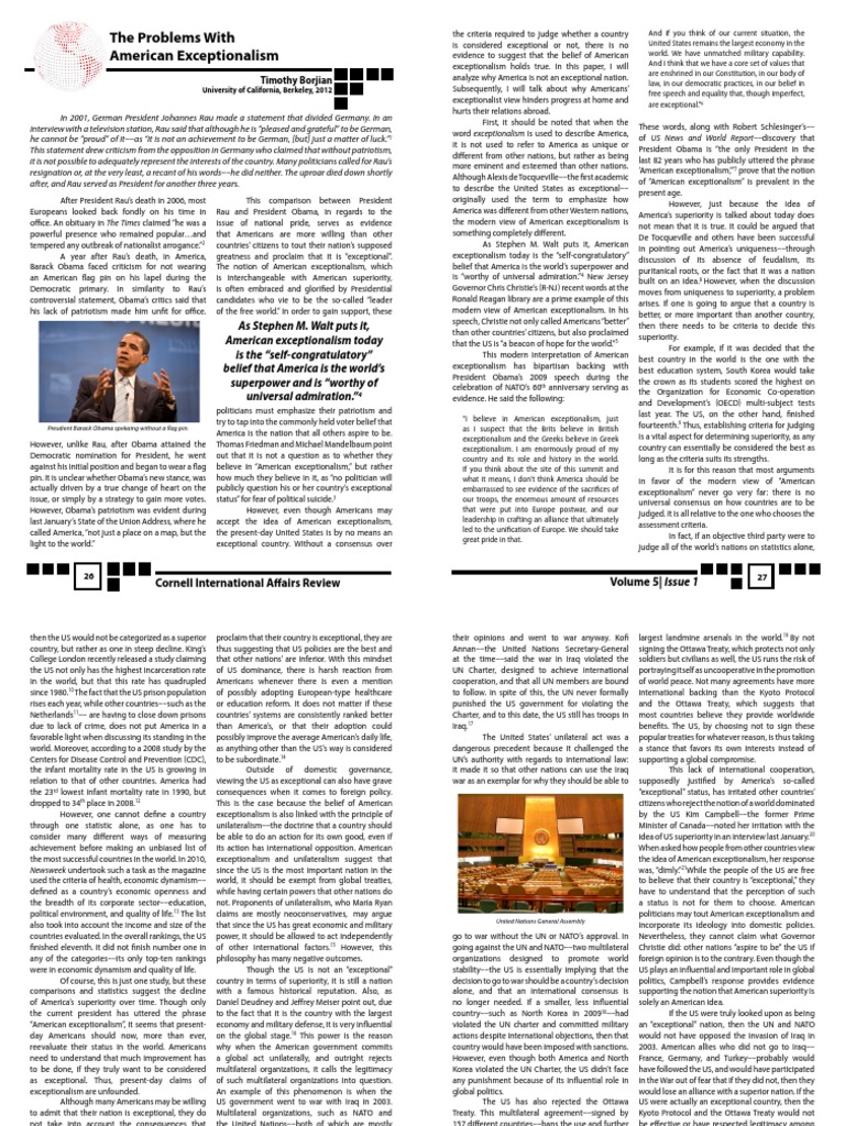 The Problems With American Exceptionalism | PDF | Multilateralism | American Exceptionalism