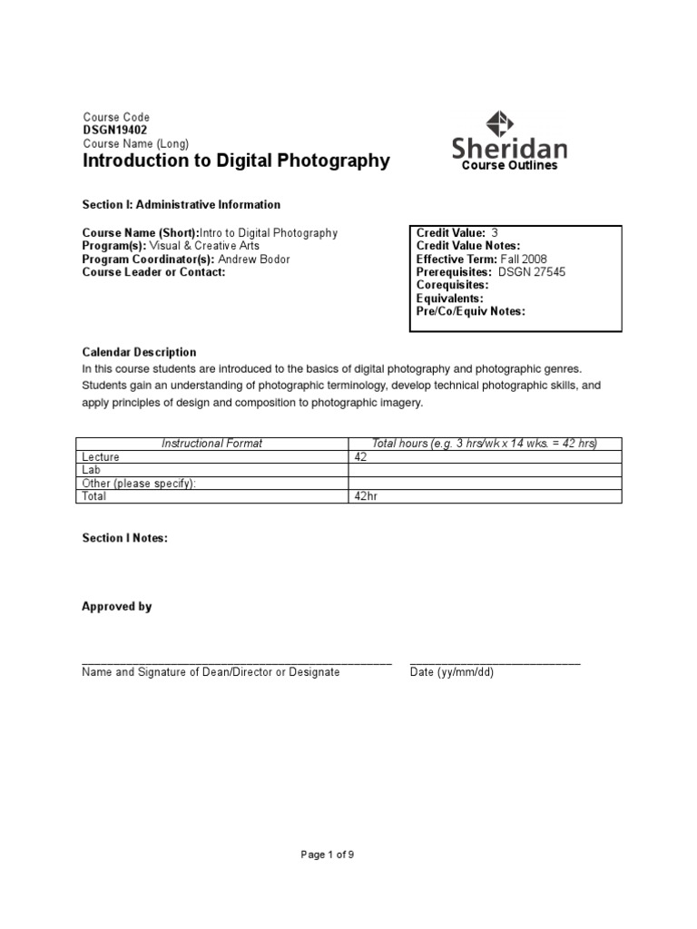 Intro To Digital Photo | PDF | Digital Photography | Curriculum