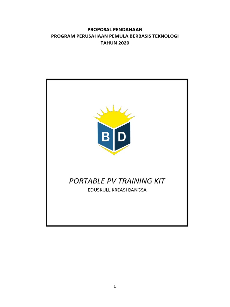 Proposal PPBT 2020-Portable PV Training Kit | PDF | Teknologi & Rekayasa