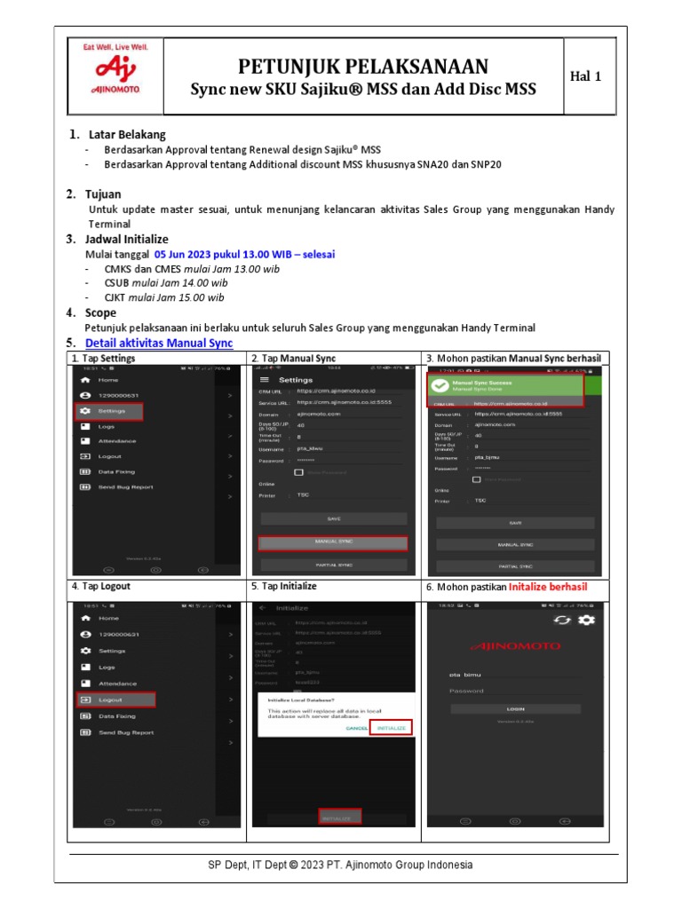 Juklak Sync New Price Sajiku Dan TPL MSS | PDF