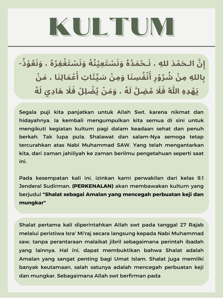 Kultum Islam | PDF
