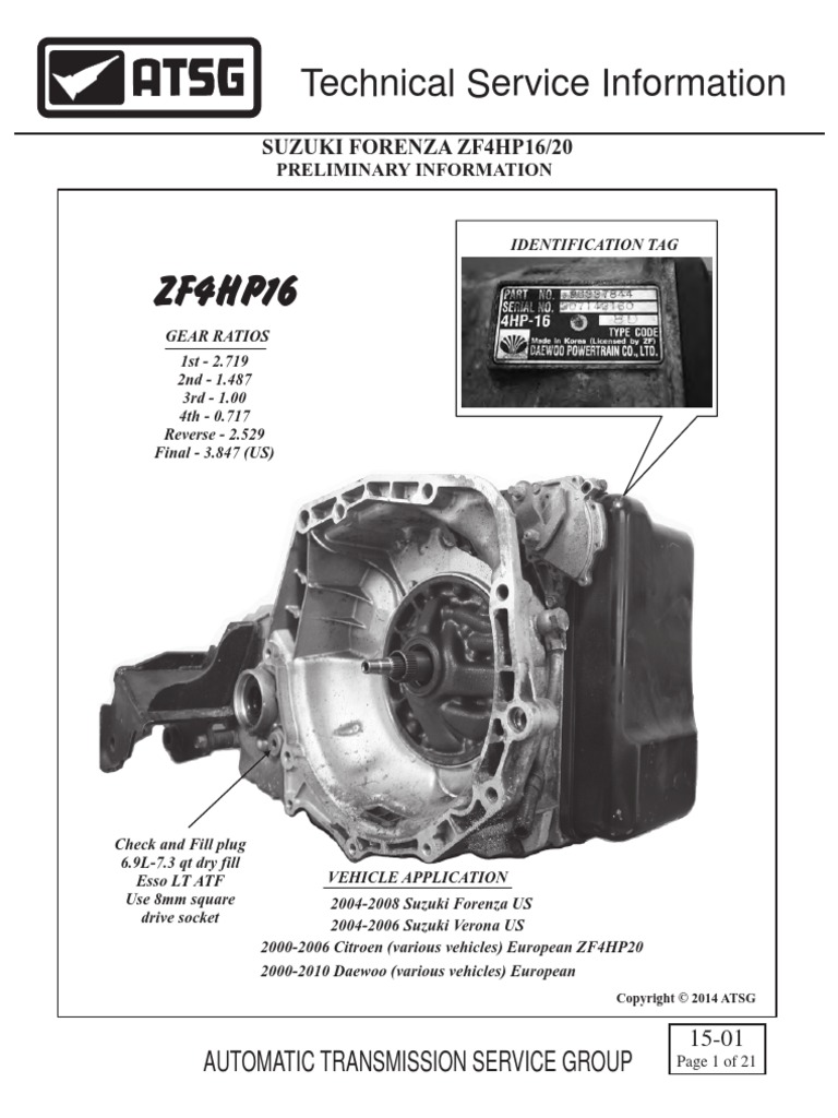 ZF4HP16 Transmisión Optra | PDF | Automatic Transmission | Clutch