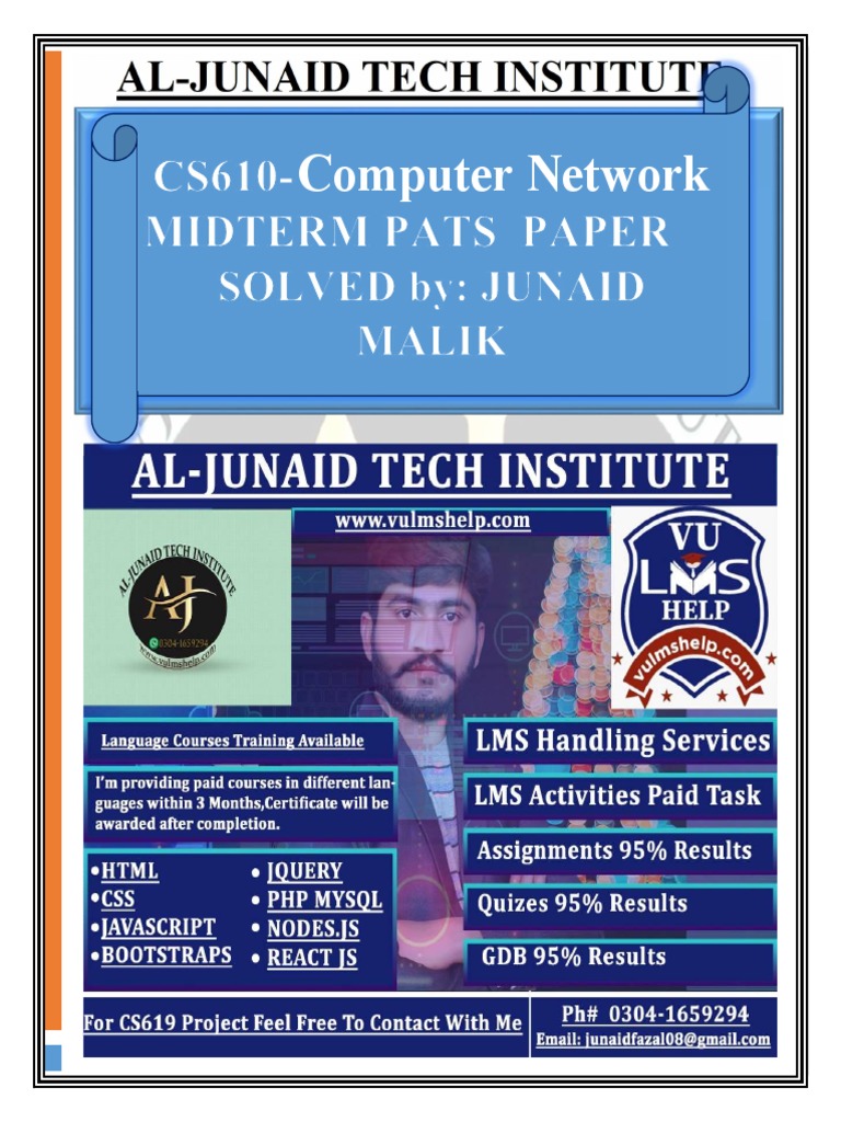 CS610 MIDTERM SOLVED MCQS by JUNAID | PDF | Computer Network | Network Topology