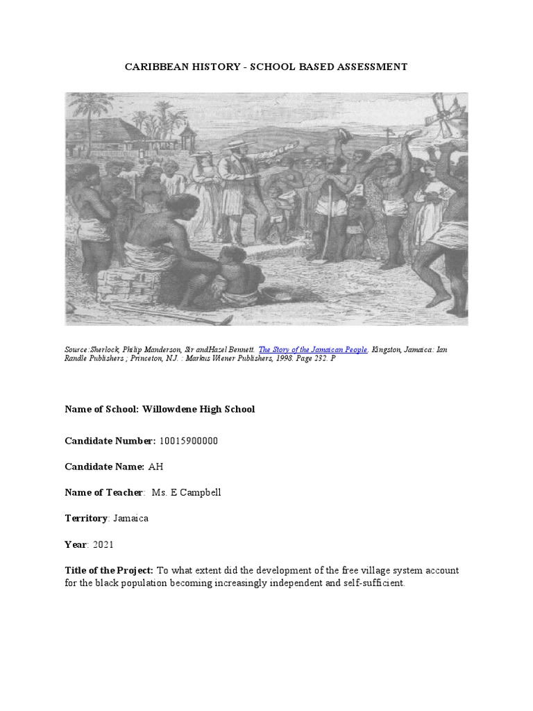 Caribbean History SBA - A H. Adjusted | PDF