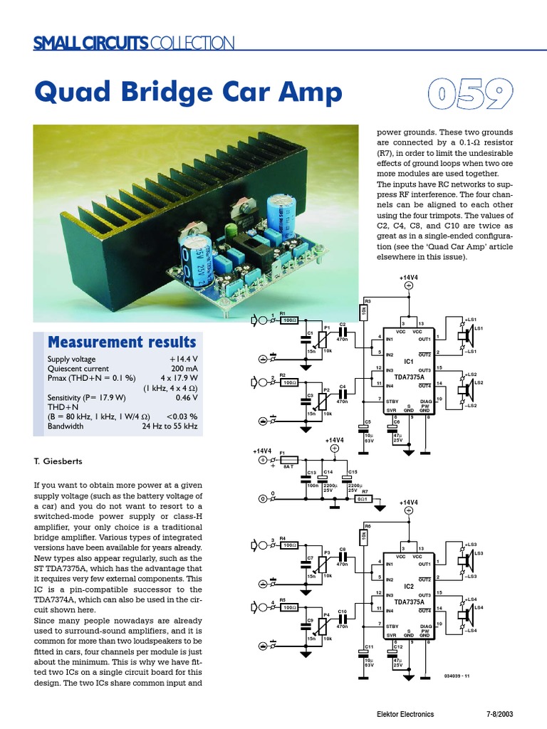 Quad Bridge Car Amp: Small Circuitscollection | PDF