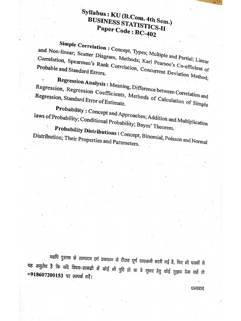 Statistics Bcom 4th Sem | PDF