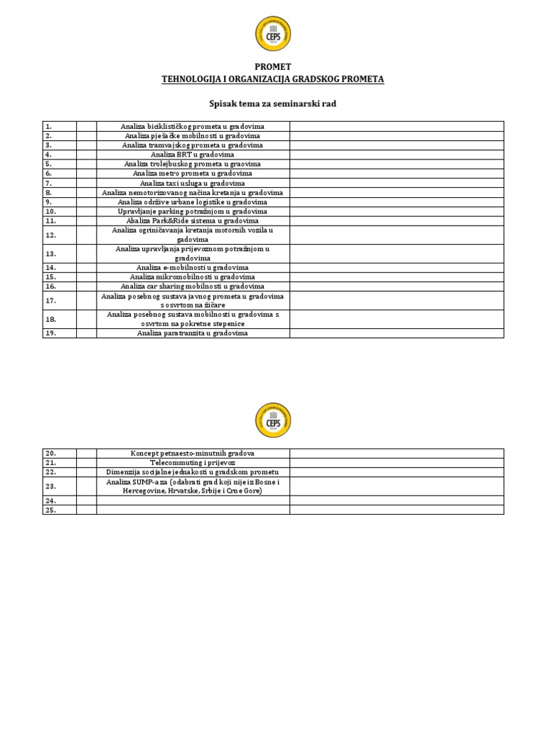 2) TEME (PROMET) - TiO GP 2022-2023 | PDF