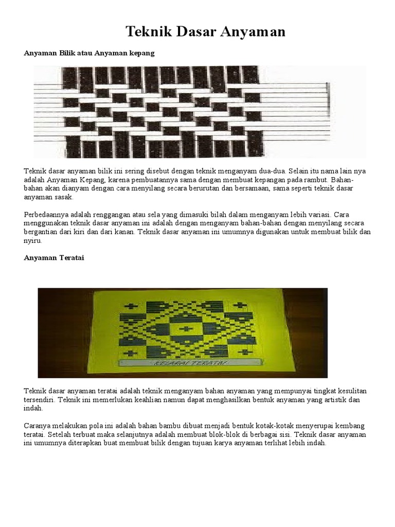 Teknik Dasar Anyaman | PDF