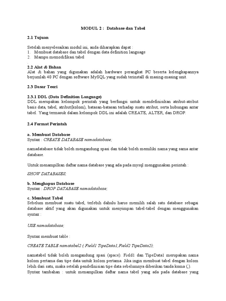 Modul 2 PBD | PDF | Komputer