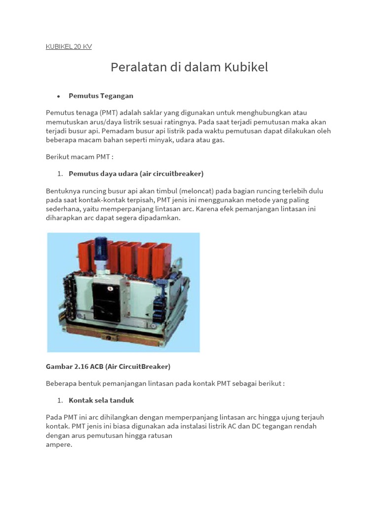 Komponen dan Fungsi Kubikel 20 kV | PDF
