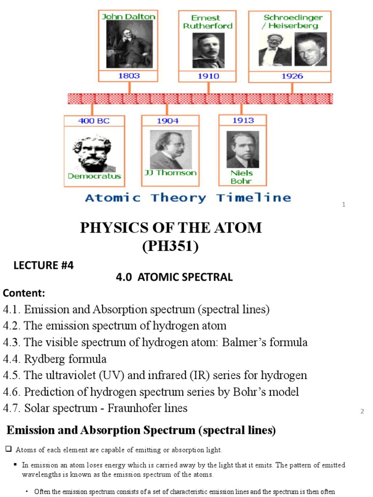 Lecture 4 Atomic Spectral Pdf