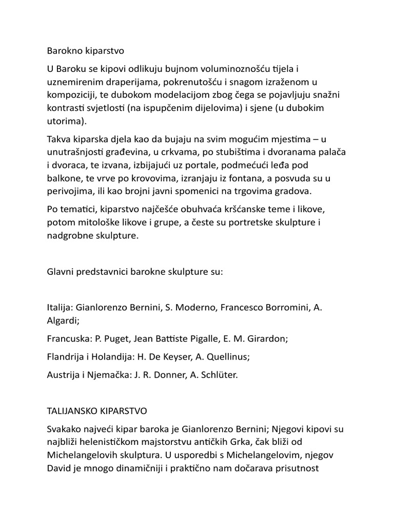 Barokno Kiparstvo | PDF