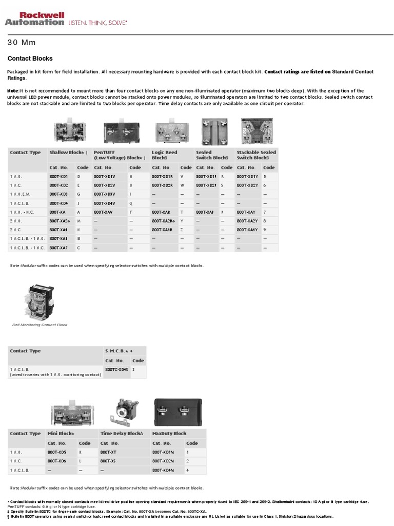800t-Xa1 Allen Bradley | PDF | Switch | Electronic Engineering