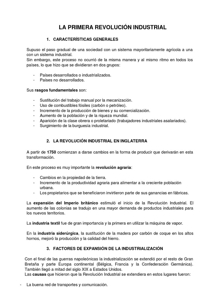 3o ESO. Primera Revolucion Industrial 1 | PDF