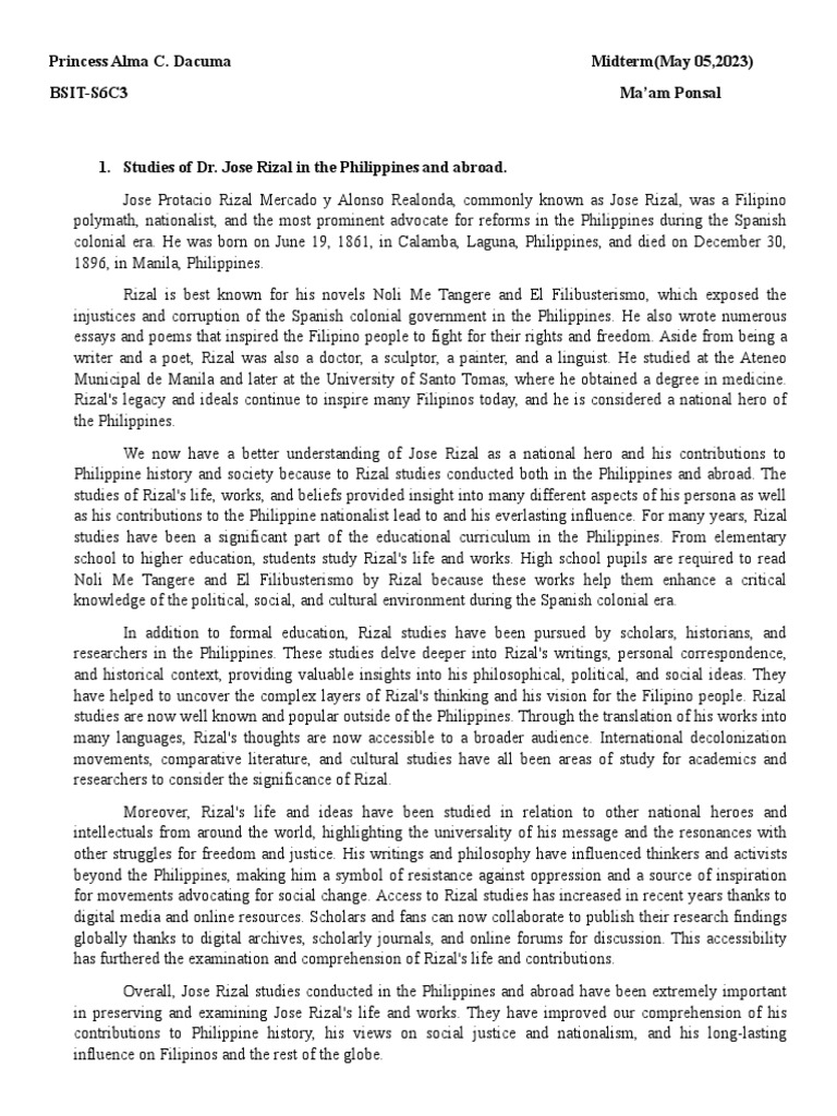 Rizal | PDF | Philippines