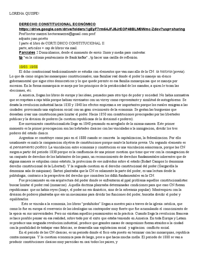 Resumen Nota Consti Econ Mazzei | PDF | Historia