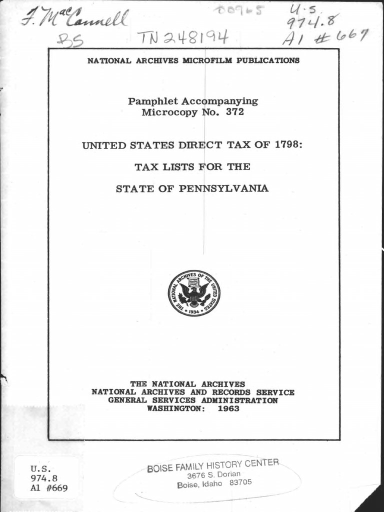 US Direct Tax of 1798 | PDF