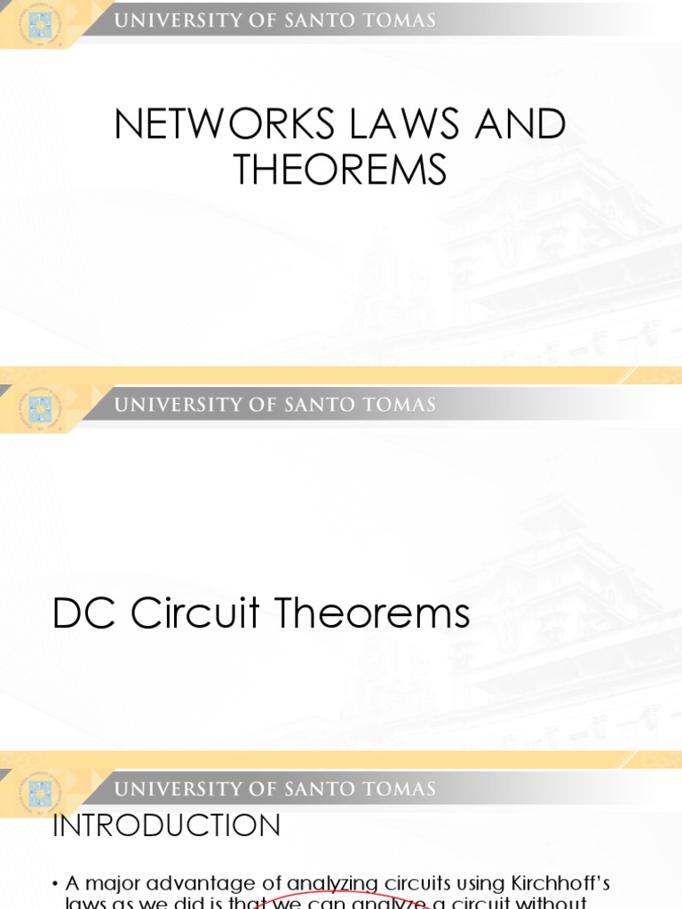 8 Network Laws and Theorems C - B | PDF | Electrical Network | Electrical Engineering