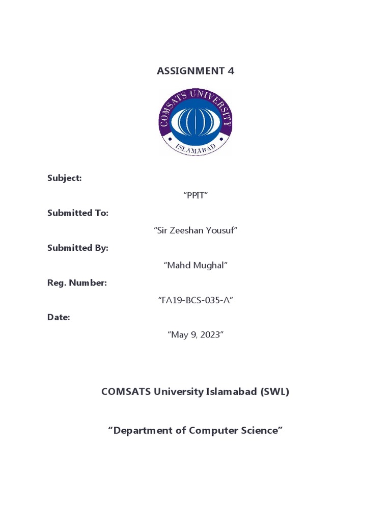 ASSIGNMENT 4 Ppit | PDF
