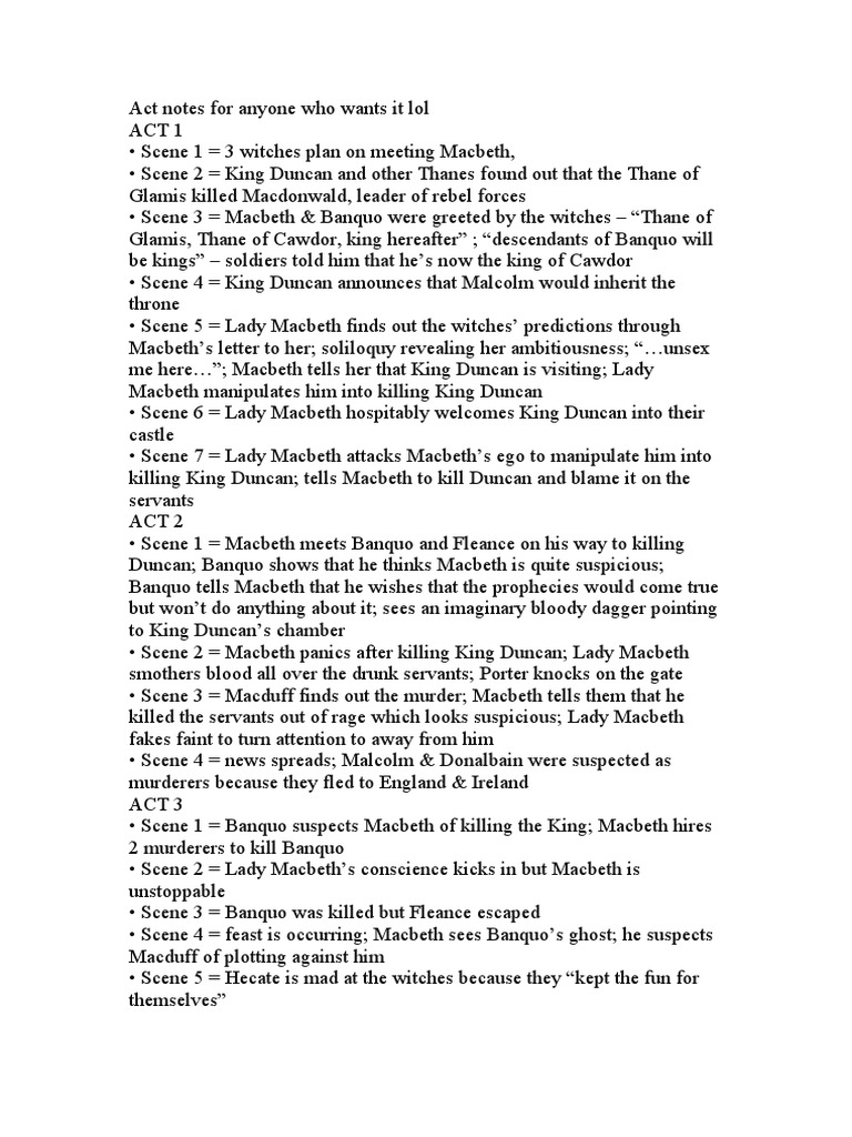 Scene | PDF | Macbeth | Shakespearean Tragedies