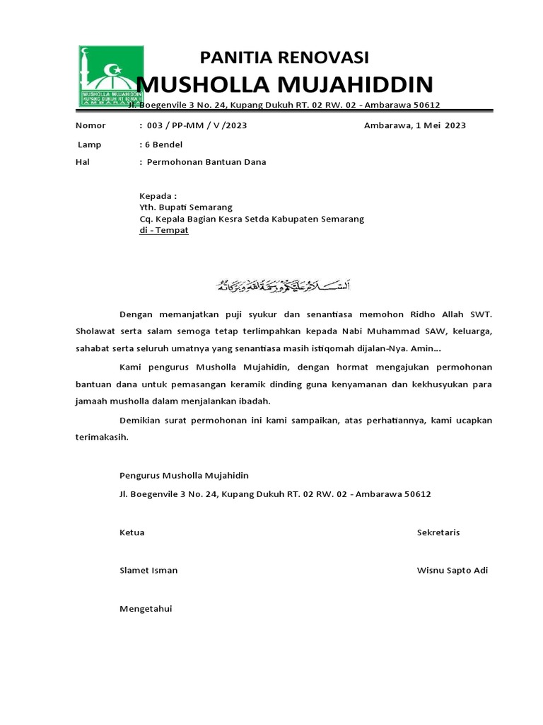 Renov Musholla | PDF