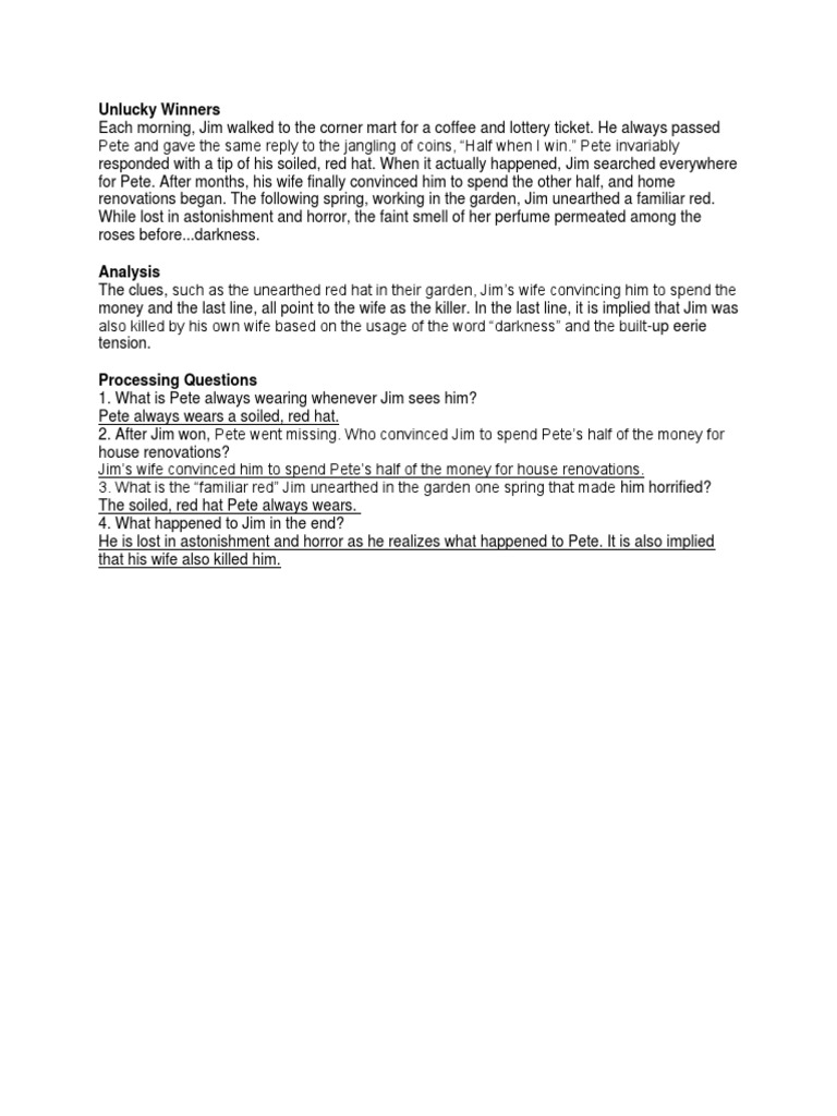 Unlucky Winners | PDF