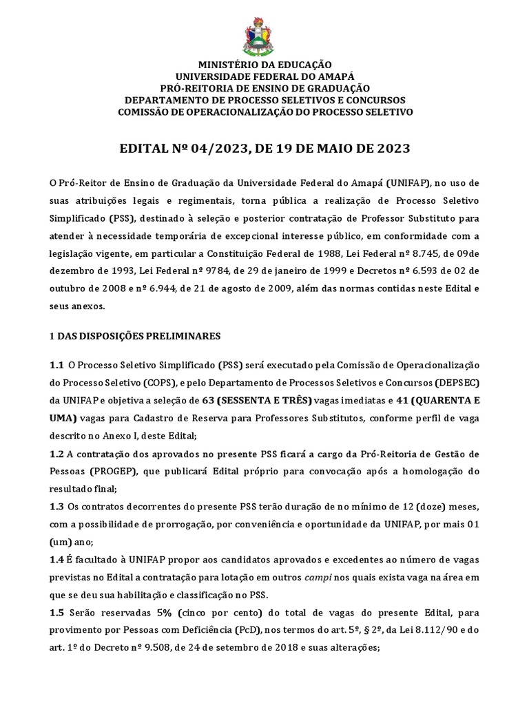 PS Unifap Professor | PDF | Engenharia Elétrica | Remédio