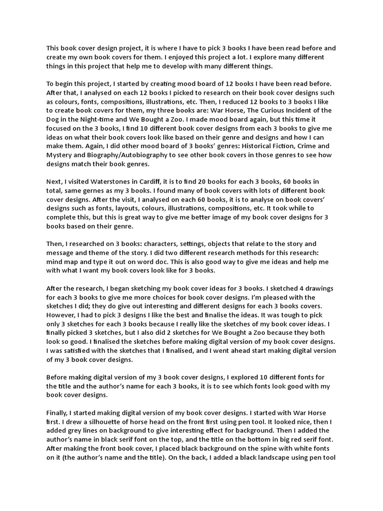 Creative Book Cover Design Project | PDF | Typefaces | Books