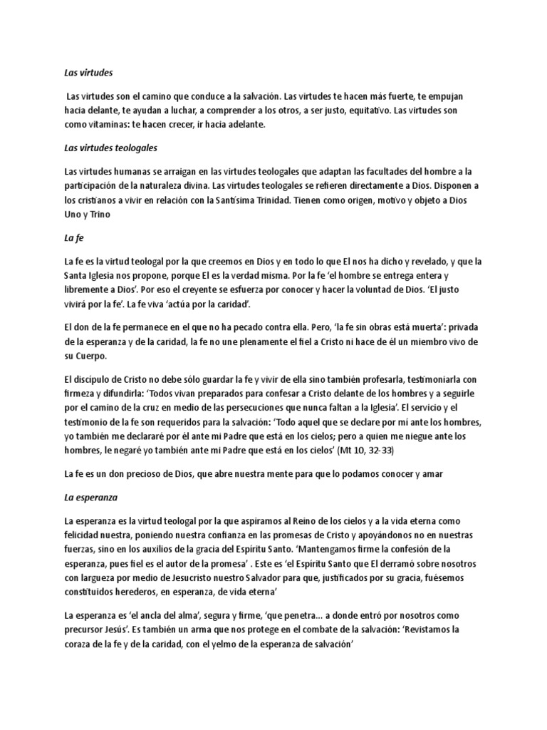 Virtudes | PDF | Fe | Salvación